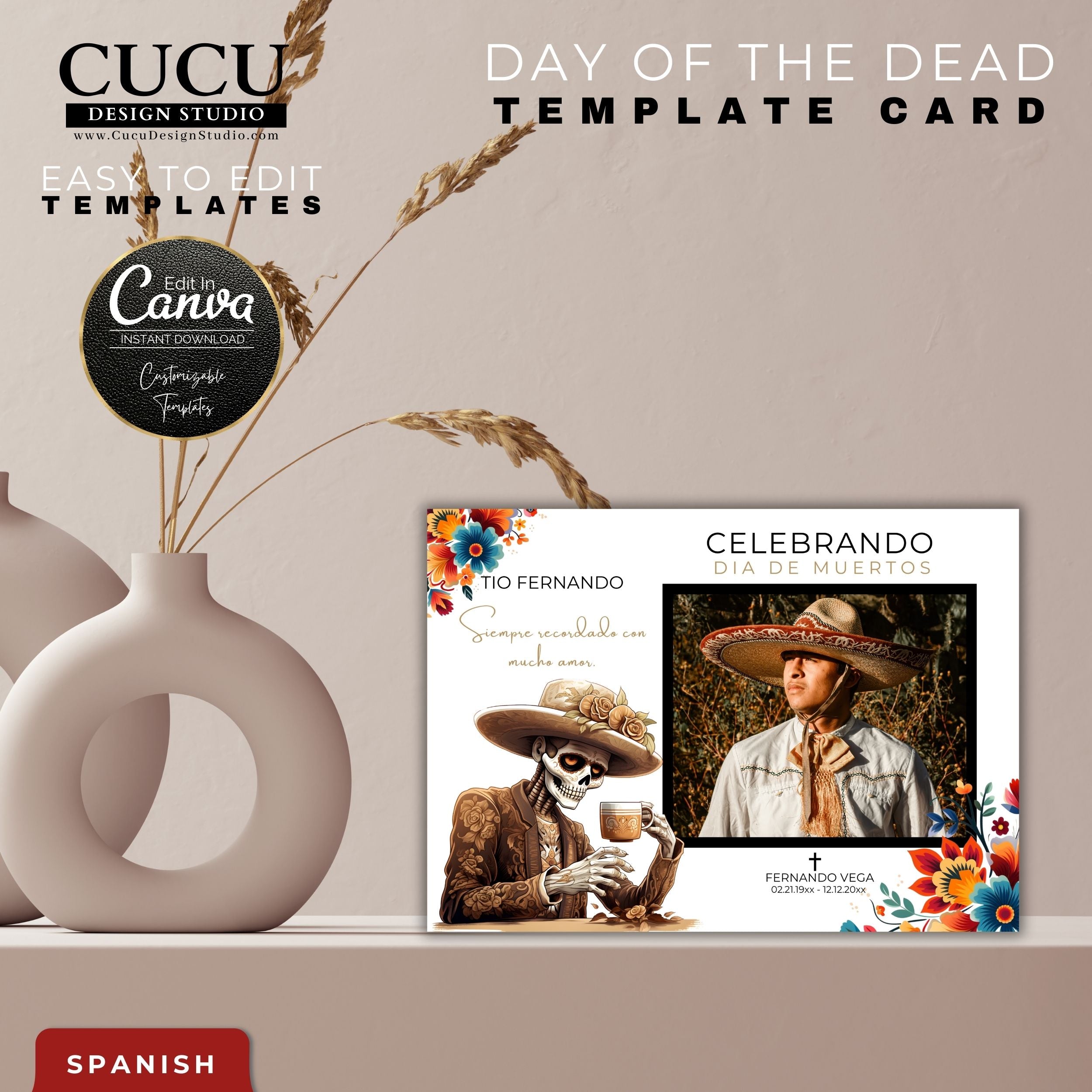 Day of the Dead Picture Frame Template | Dia de Muertos Tarjeta – Cucu ...