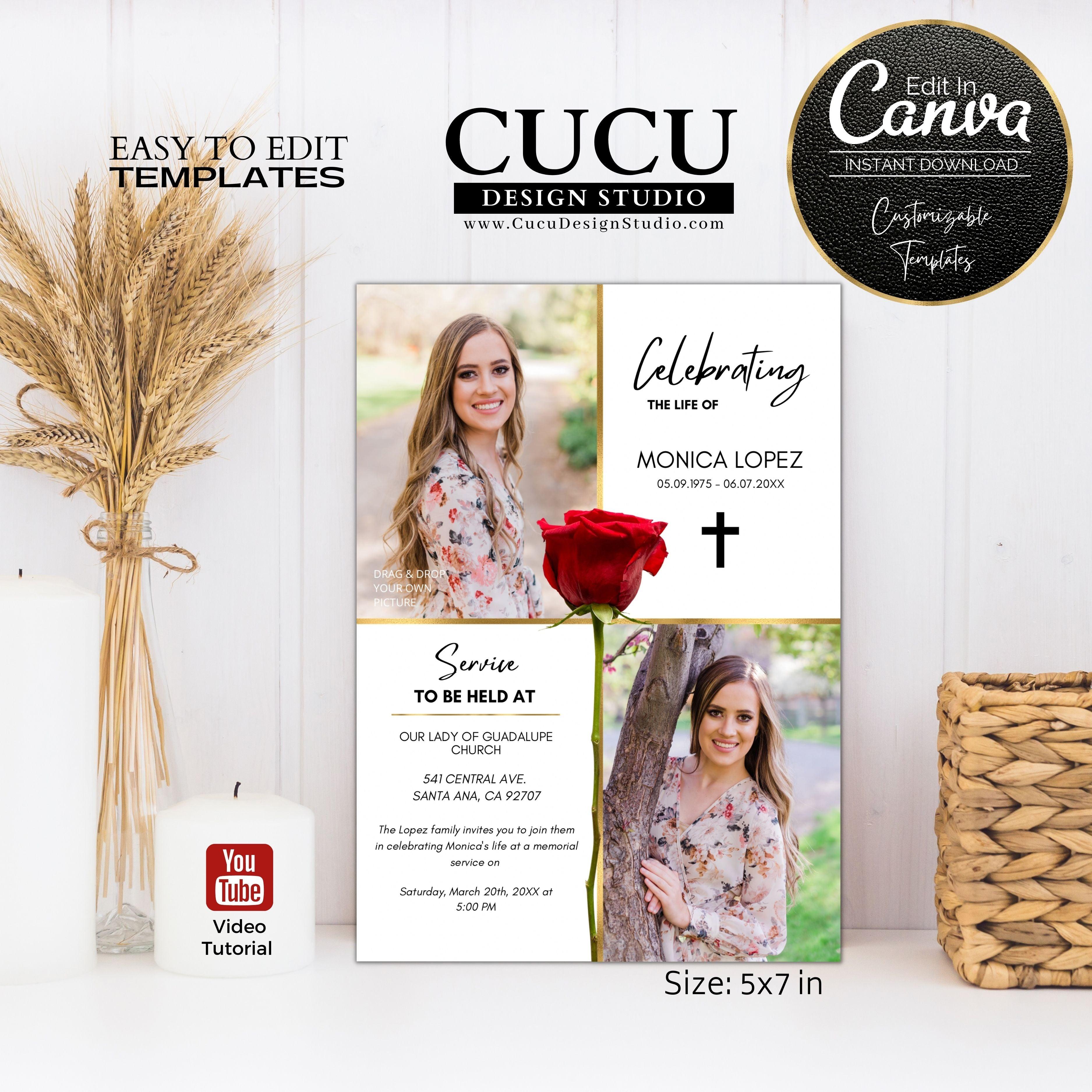Funeral Service Card Template – Cucu Design Studio