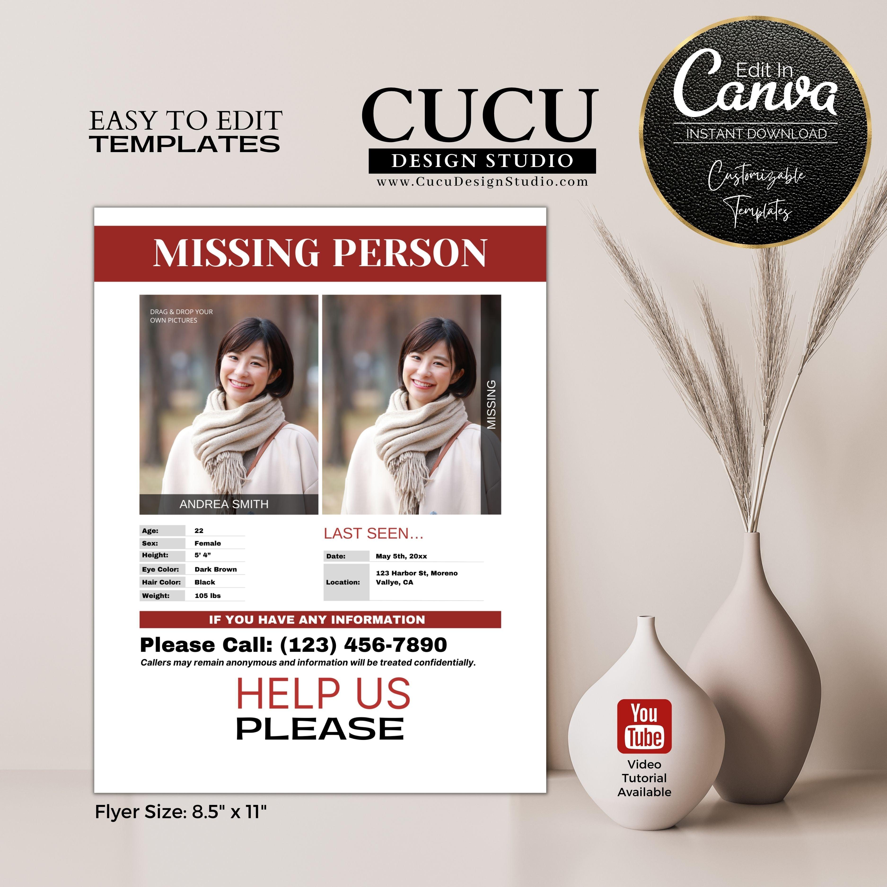 Missing Person Flyer – Cucu Design Studio